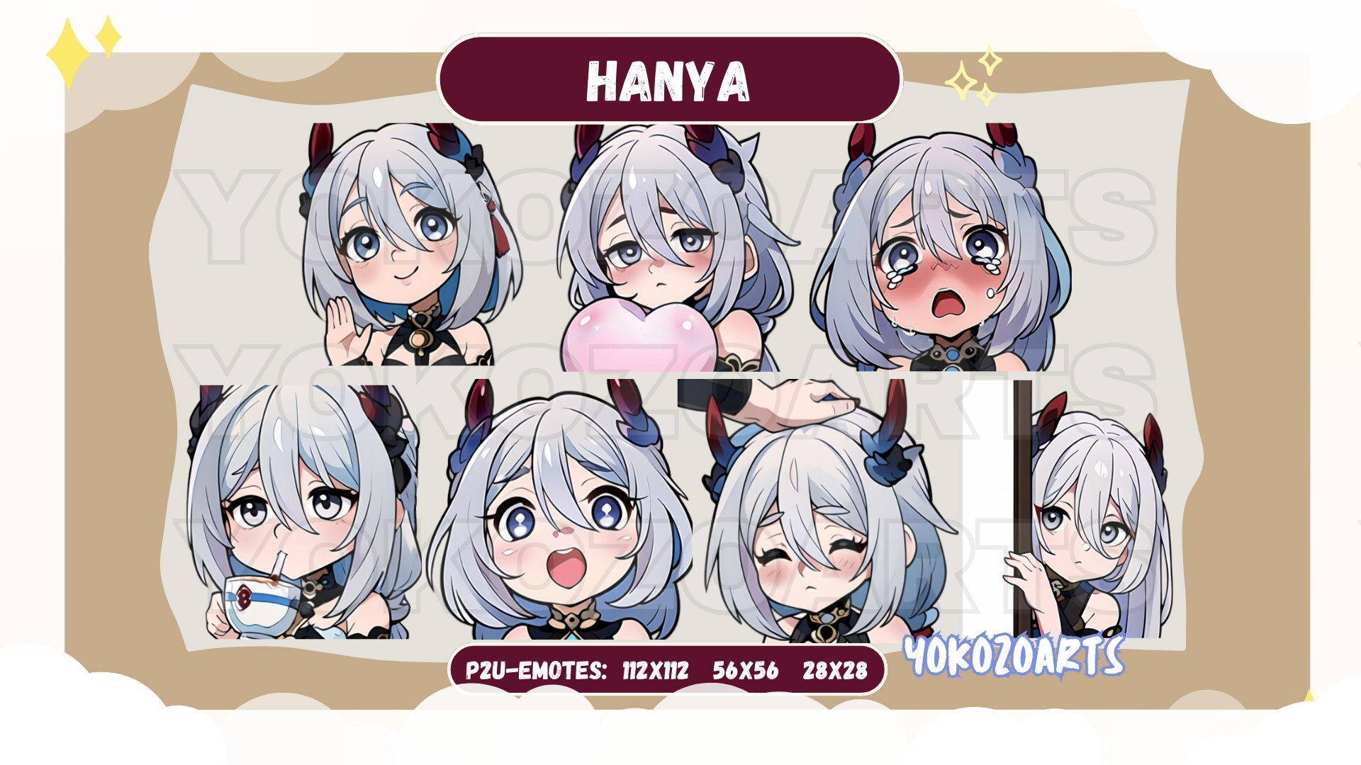 Honkai Star Rail Hanya Emotes, Ready to Use Cute Chibi Emotes for ...