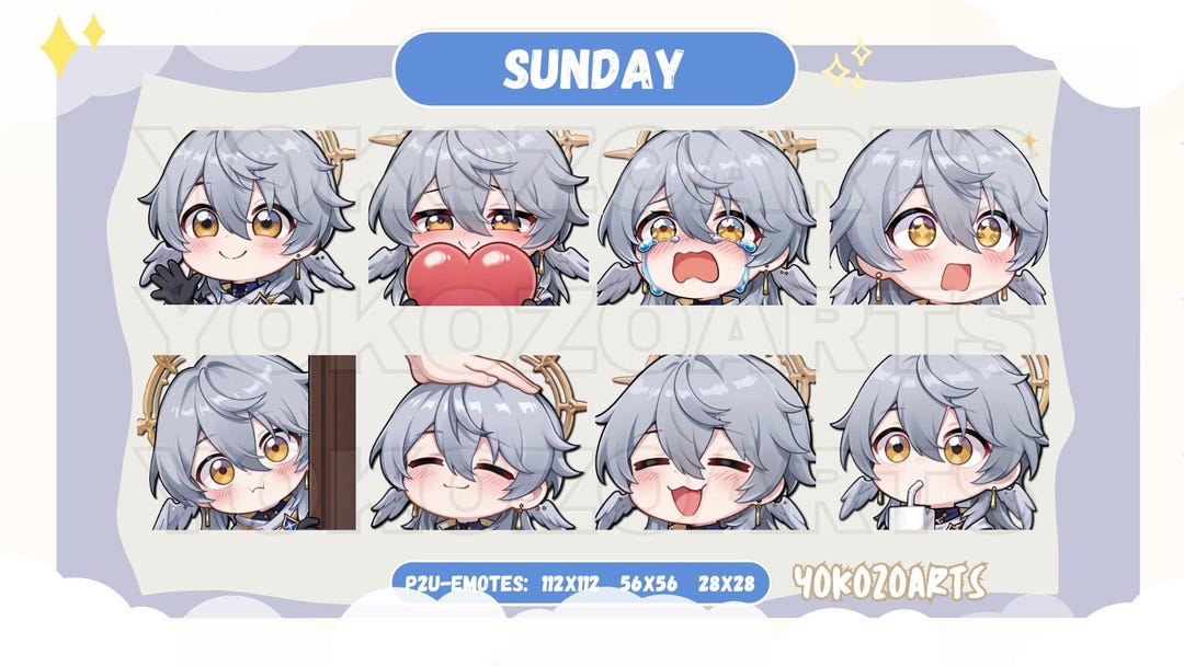 Honkai Star Rail - Sunday Emotes, Ready to Use Cute Chibi Emotes for ...