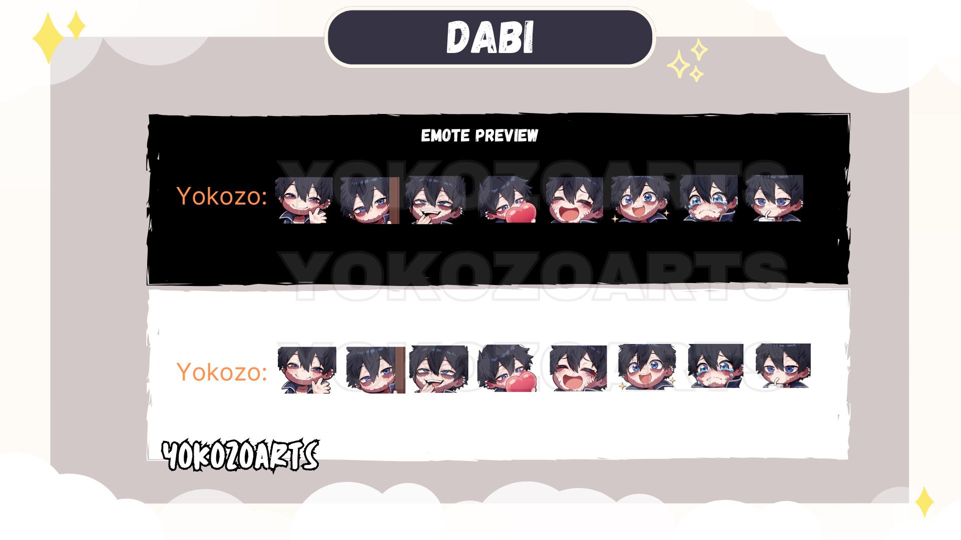 Dabi Emotes, Anime Emotes, Chibi Emotes for Twitch/discord/youtube - Etsy