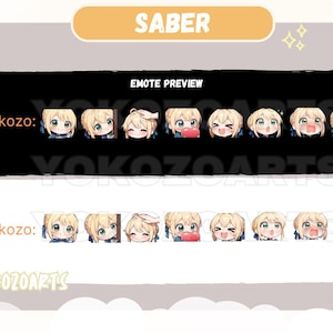 Fate Knight Anime Girl, Anime Emotes, Chibi Emotes for Twitch/discord ...