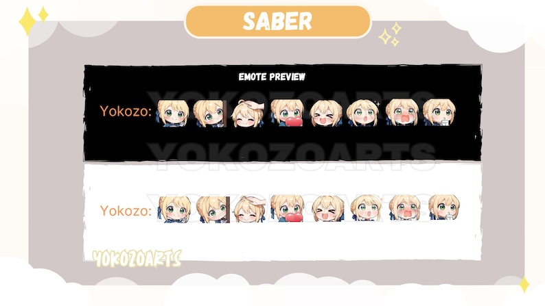 Fate Knight Anime Girl, Anime Emotes, Chibi Emotes for Twitch/discord ...