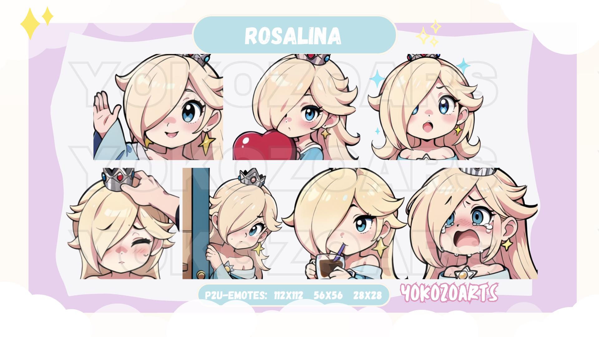 Princess Rosalina Emotes, Chibi Emotes for Youtube/twitch/discord - Etsy