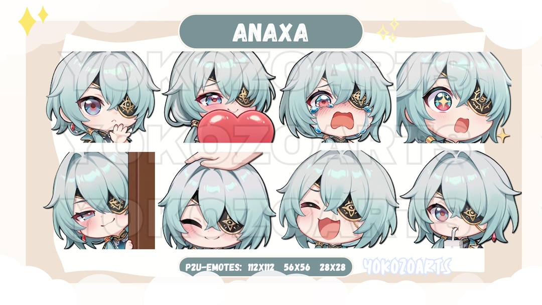 Honkai Star Rail - Anaxa Emotes, Ready to Use Cute Chibi Emotes for ...