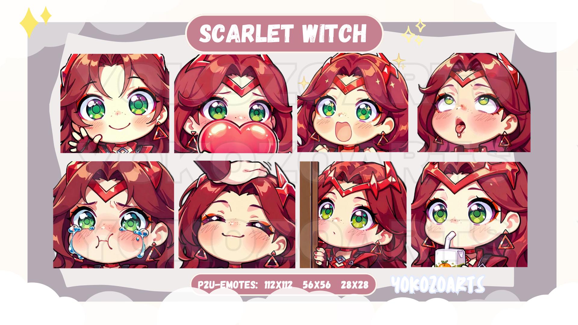 Marvel Rivals - Scarlet Witch Emotes, Chibi Emotes for Youtube/twitch ...