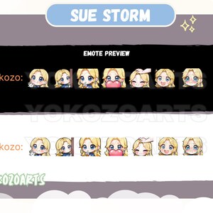Marvel Rivals - Sue Storm Emotes, Chibi Emotes for Youtube/twitch ...