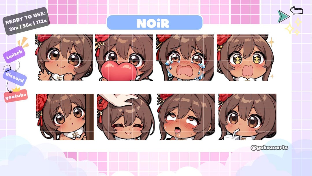 NIKKE: Goddess of Victory - Noir (hotspring) Emotes, P2U Chibi Emotes ...