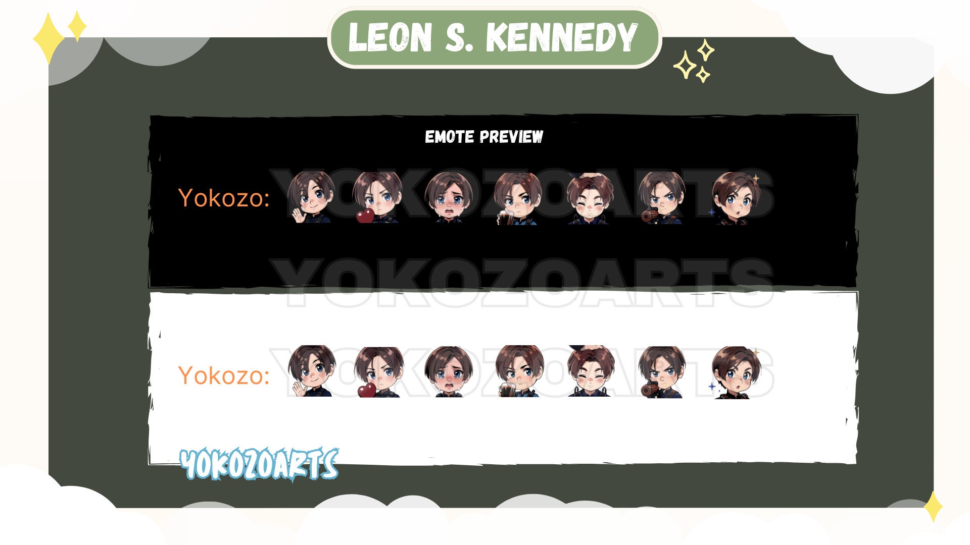 Resident Evil - Leon S. Kennedy Emotes, Anime Emotes, Discord/twitch ...