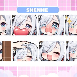 Genshin Impact - Shenhe Emotes, Ready to Use Cute Chibi Emotes for ...
