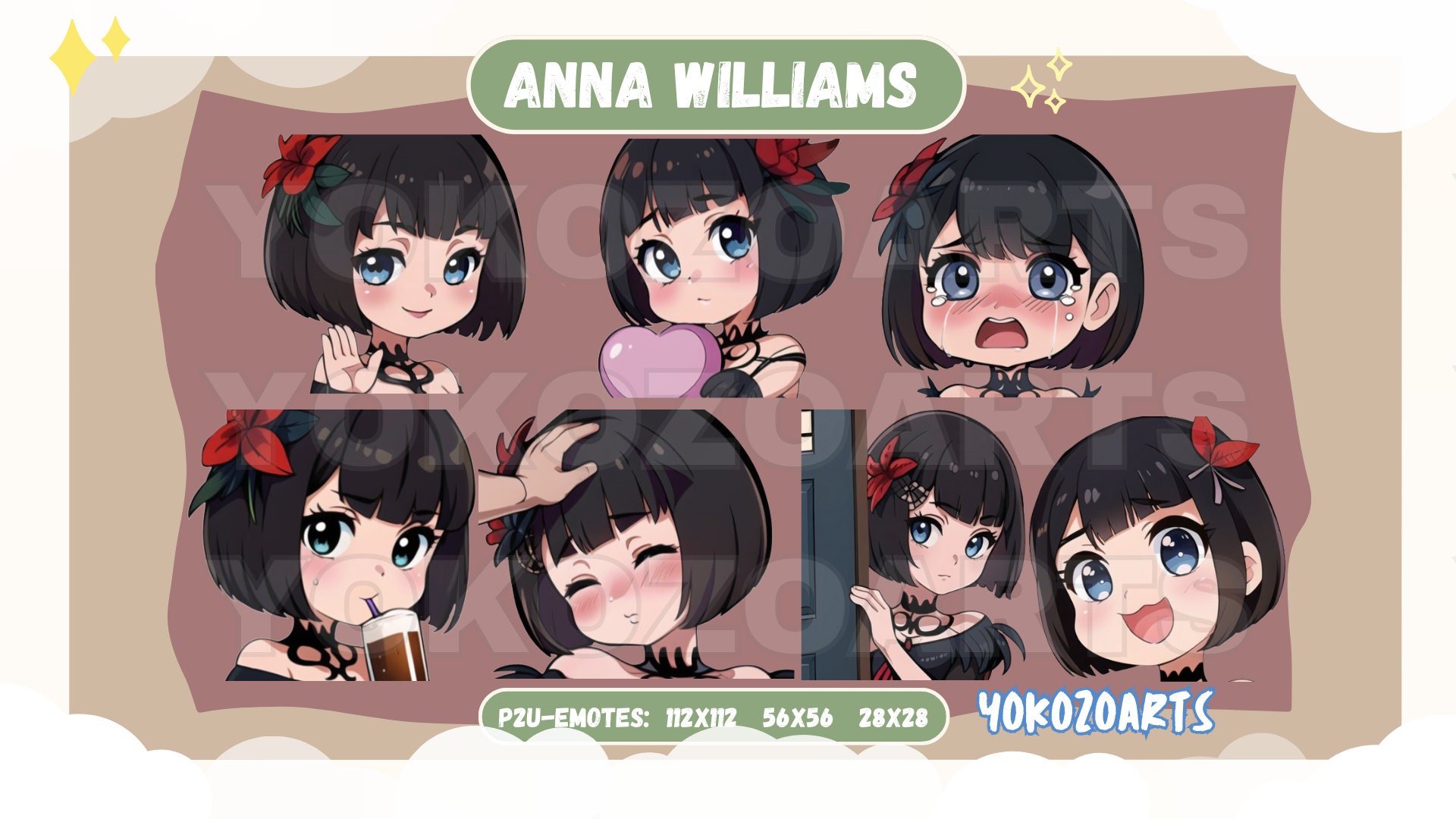 Tekken 7 - Anna Williams Emotes, Blonde Girl, Chibi Emotes for Twitch ...