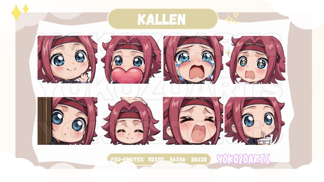 Code Kallen Anime Girl, Emote Anime, Emote Chibi per Twitch/Discord ...