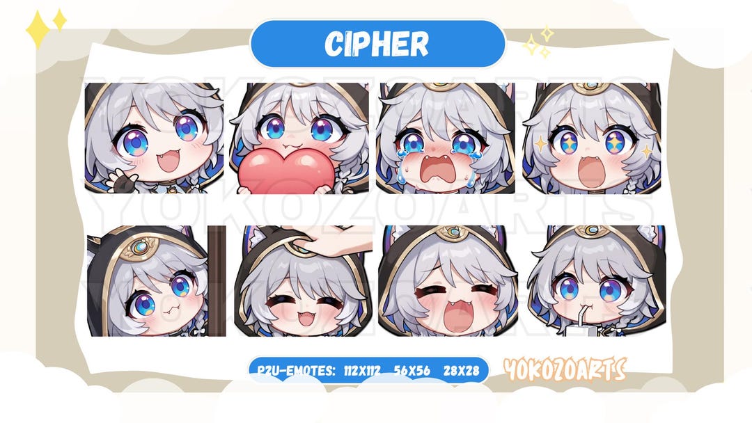 Honkai Star Rail - Cipher Emotes, Ready to Use Cute Chibi Emotes for ...