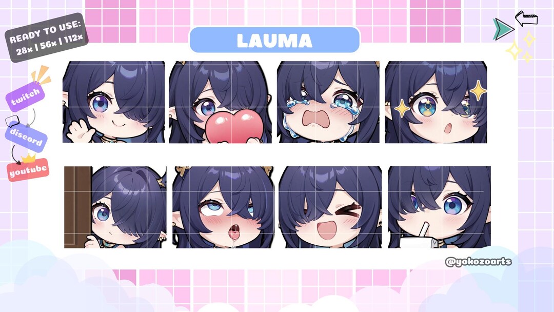 Genshin Impact - Lauma Emotes, Ready to Use Cute Chibi Emotes for ...
