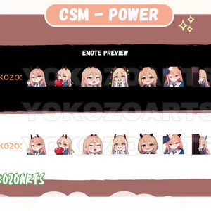 CSM - Power Emotes, Anime Chibi Emotes, Twitch/discord/youtube Emotes ...