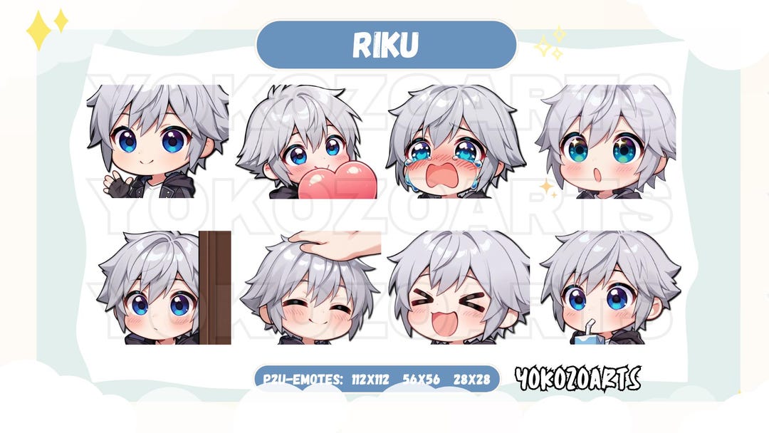 Kingdom Hearts - Riku Chibi Emotes for Twitch/discord/youtube - Etsy