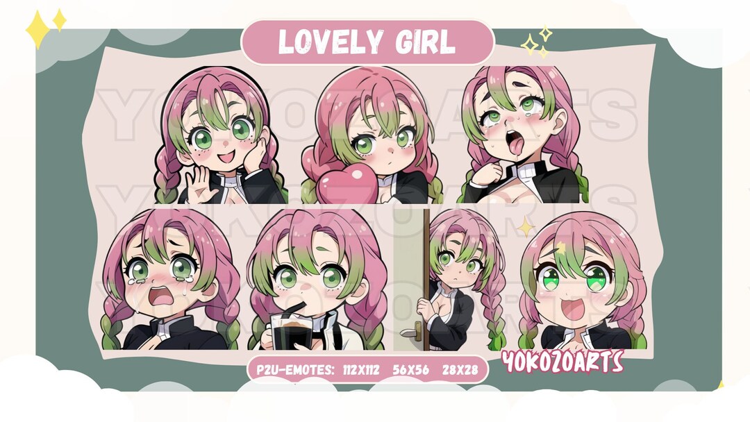 Lovely Demon Anime Girl, Anime Emotes, Chibi Emotes for Twitch/discord ...