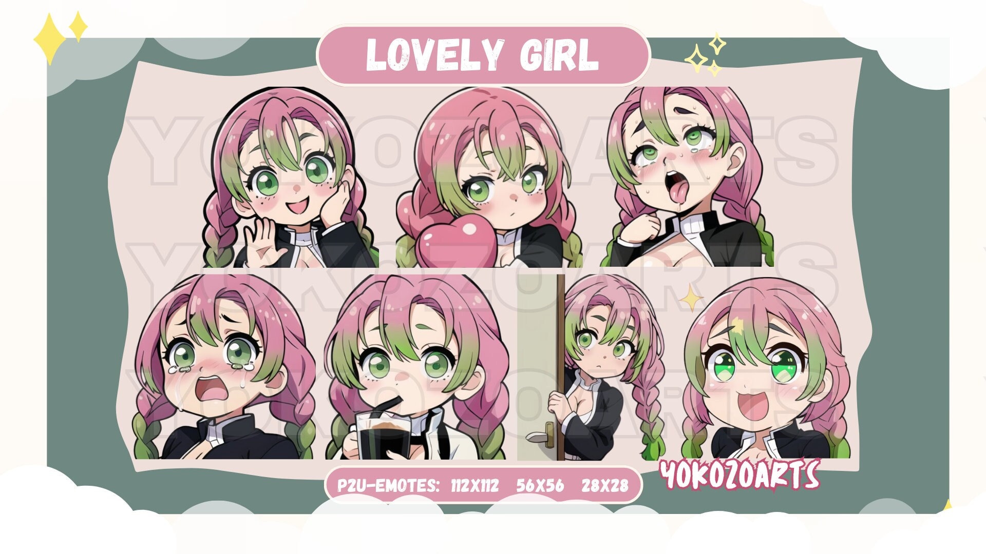 Lovely Demon Anime Girl, Anime Emotes, Chibi Emotes for Twitch/discord ...