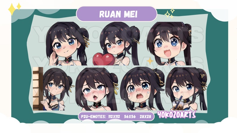 Honkai Star Rail - Ruan Mei Emotes, Ready to Use Cute Chibi Emotes for ...