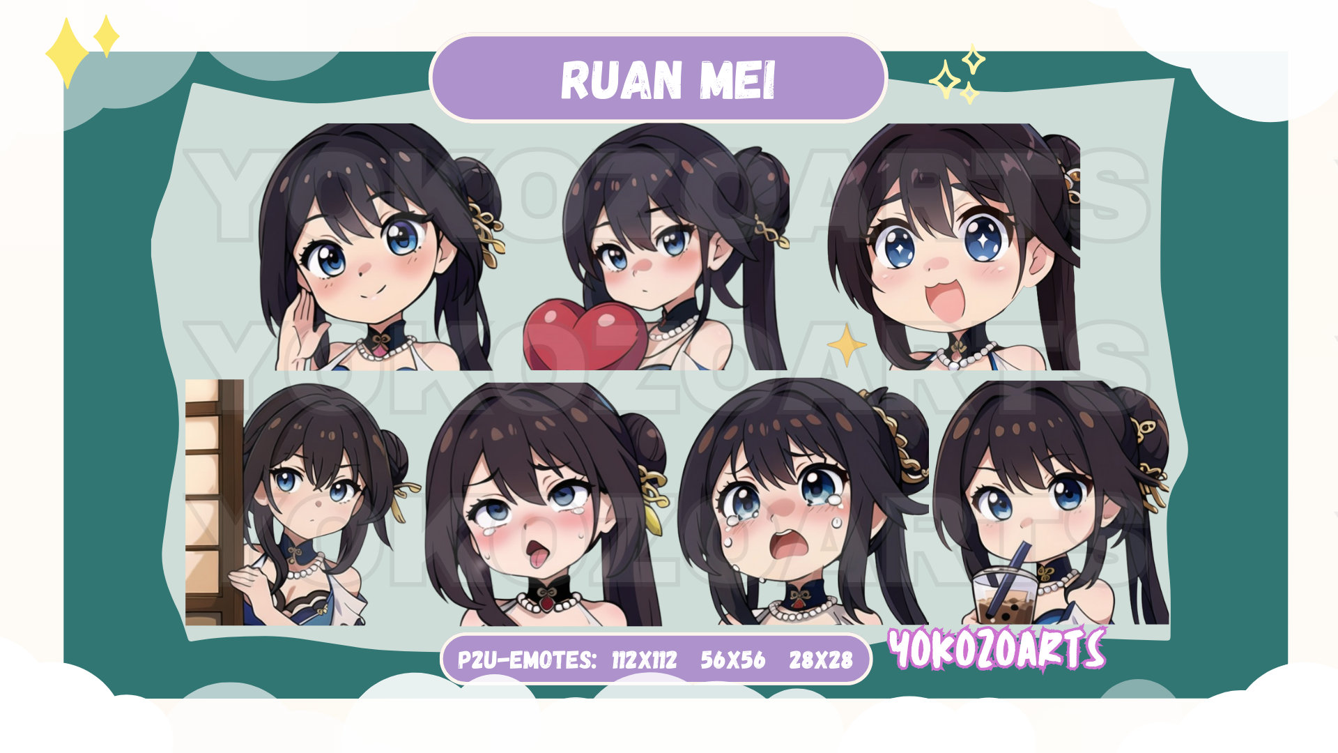 Honkai Star Rail - Ruan Mei Emotes, Ready to Use Cute Chibi Emotes for ...