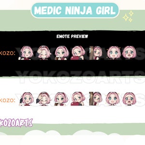Medical Ninja/shinobi Anime Girl, Anime Emotes, Chibi Emotes for Twitch ...