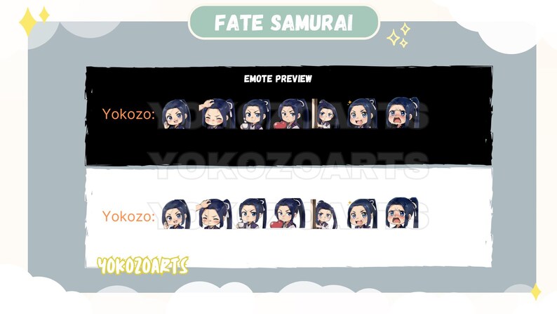 Fate Samurai Anime Boy, Anime Emotes, Chibi Emotes for Twitch/discord ...