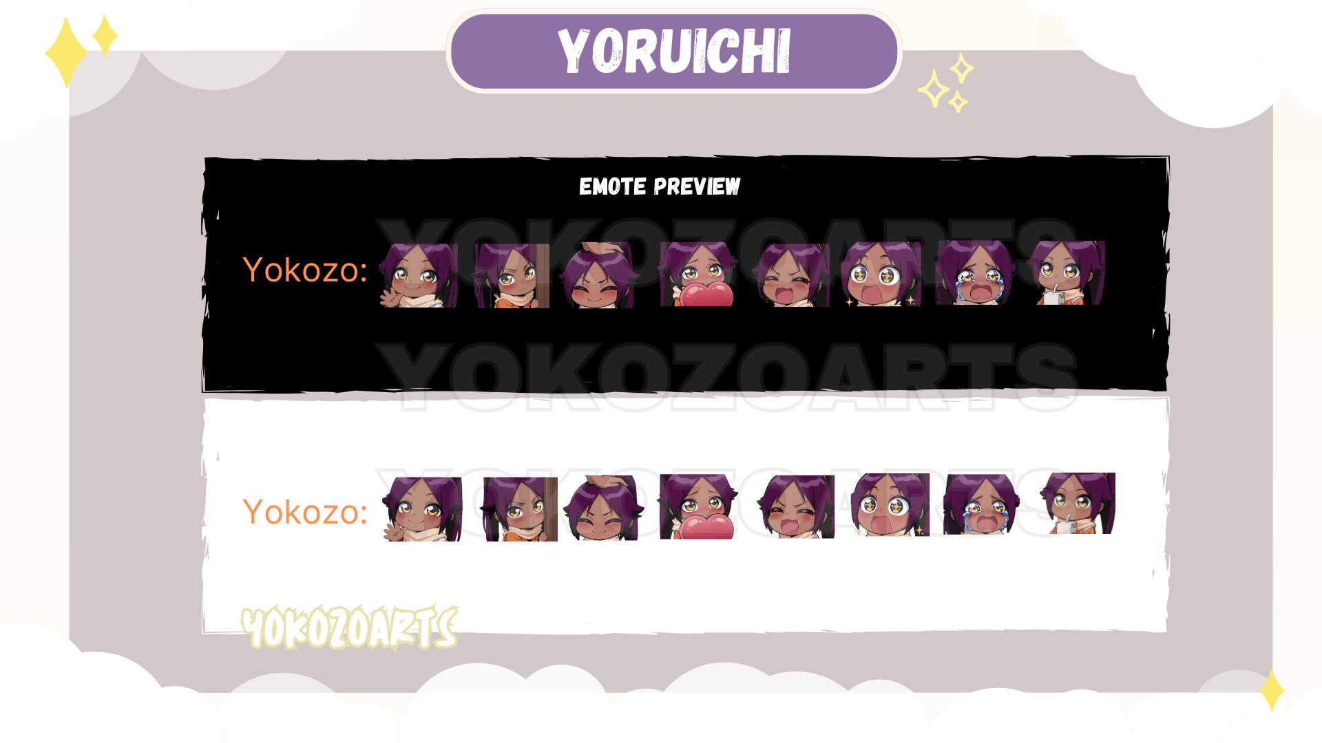 Fighter Anime Girl Yoruichi, Anime Emotes, Chibi Emotes for Twitch ...