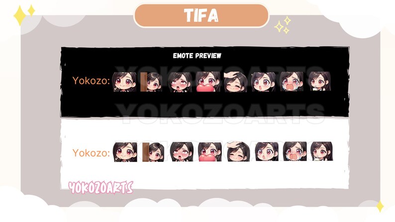 Final Fantasy VII - Tifa Lockhart Emotes, Anime Emotes, Discord/twitch ...