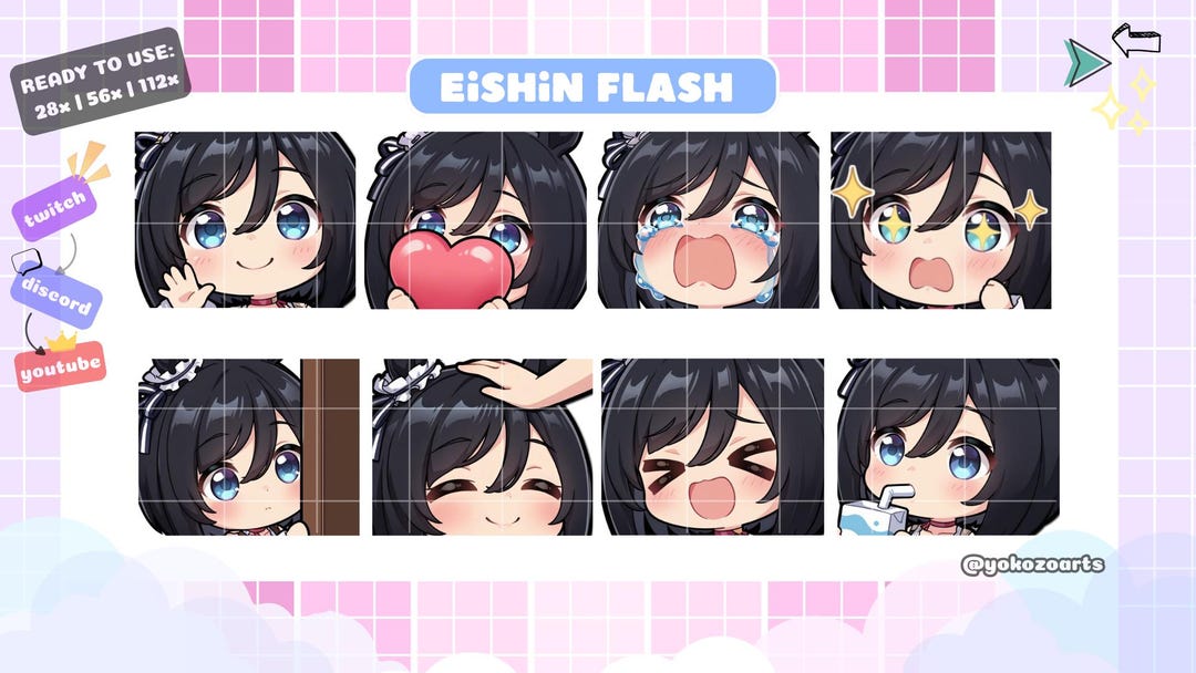 Umamusume - Eishin Flash Emotes, Chibi Emotes for Twitch/discord ...