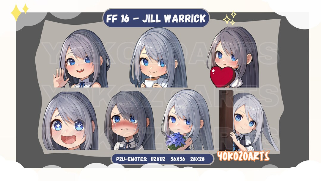 Final Fantasy 16 - Jill Warrick Emotes, Anime Emotes, Discord/twitch ...