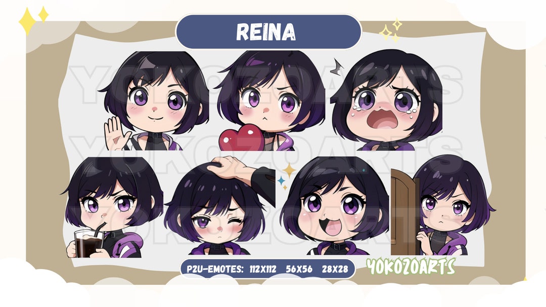 Tekken 8 - Reina Emotes, Fighter Girl, Chibi Emotes for Twitch/discord ...