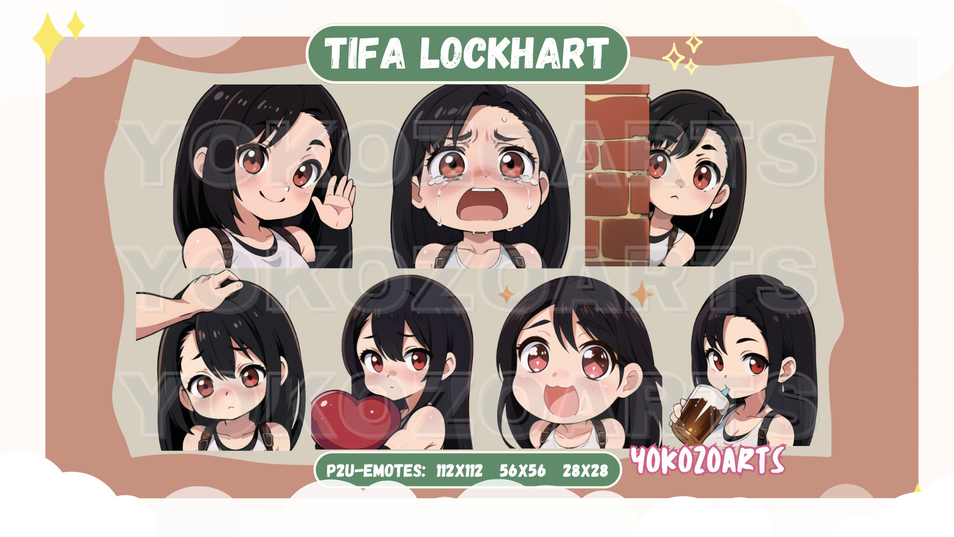 Final Fantasy 7 - Tifa Lockhart Emotes, Anime Emotes, Discord/twitch ...