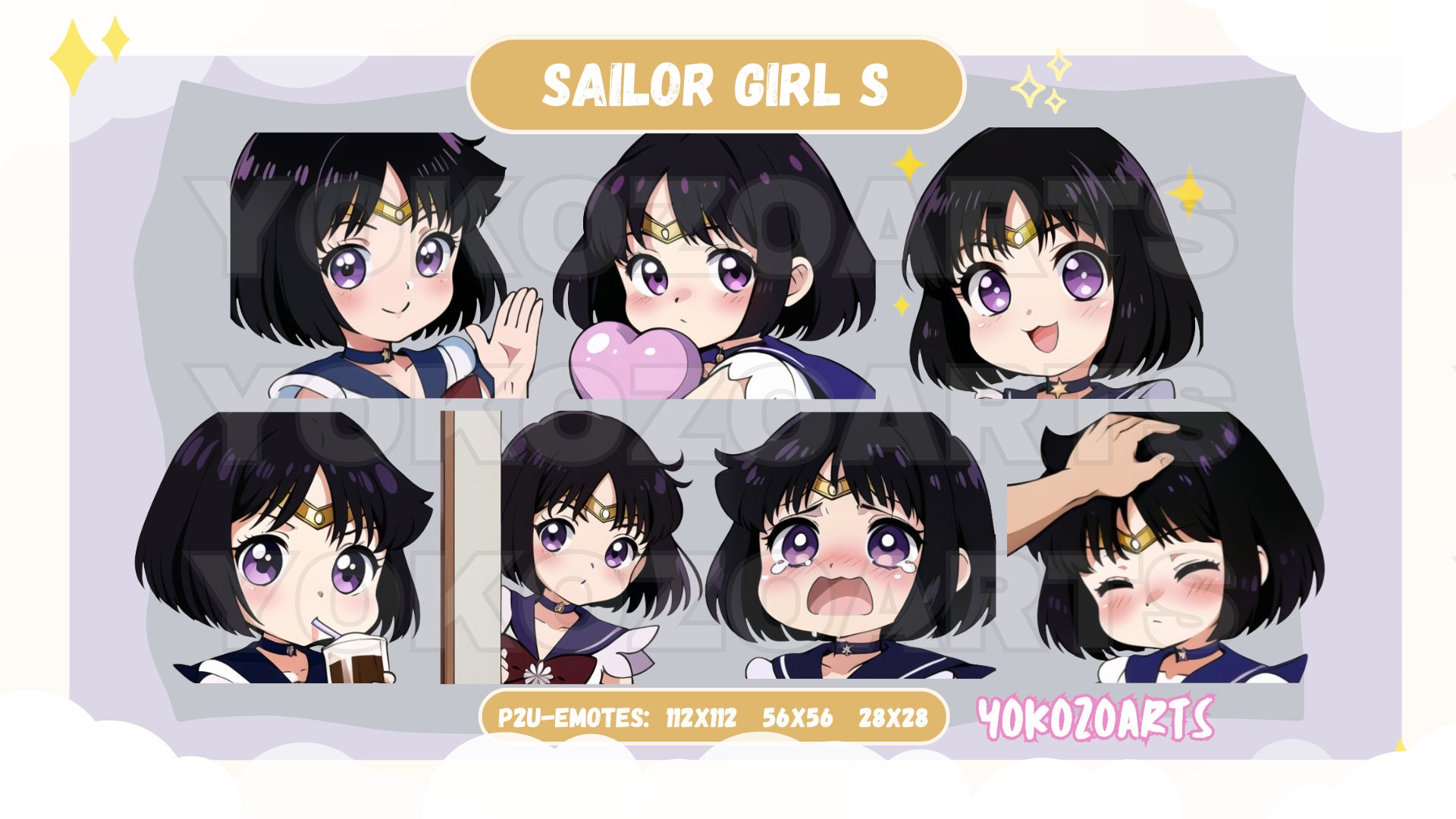 Sailor Moon Anime Girl, Anime Emotes, Chibi Emotes for Twitch/discord ...