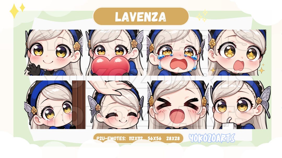 Persona/p5 - Lavenza, Anime Chibi Emotes for Twitch/discord/youtube - Etsy