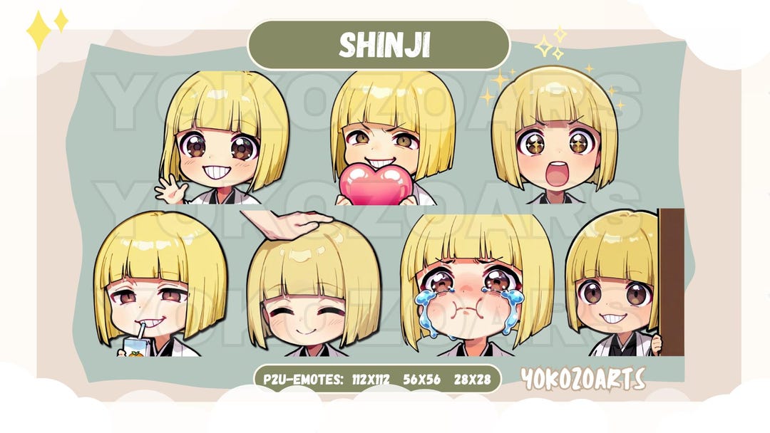Vizard Shinji Chibi Emotes, Anime Emotes, Chibi Emotes for Twitch ...