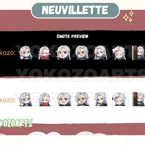 Genshin Impact - Neuvillette Emotes, Ready to Use Cute Chibi Emotes for ...