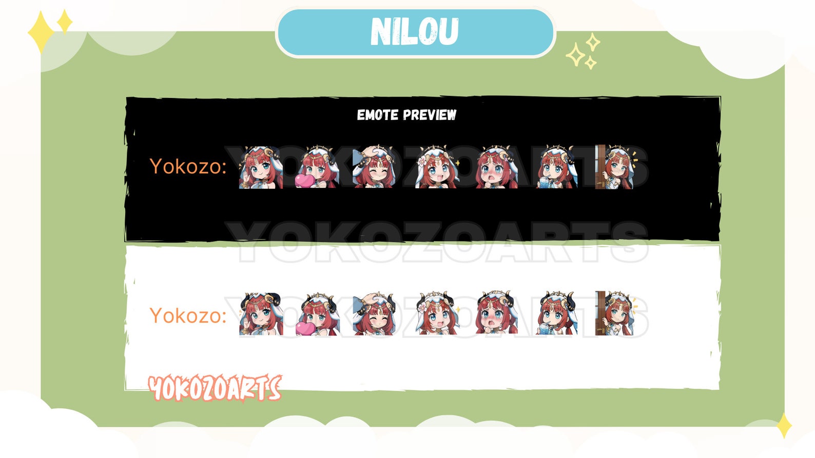 Genshin Impact - Nilou Emotes, Ready to Use Cute Chibi Emotes for ...
