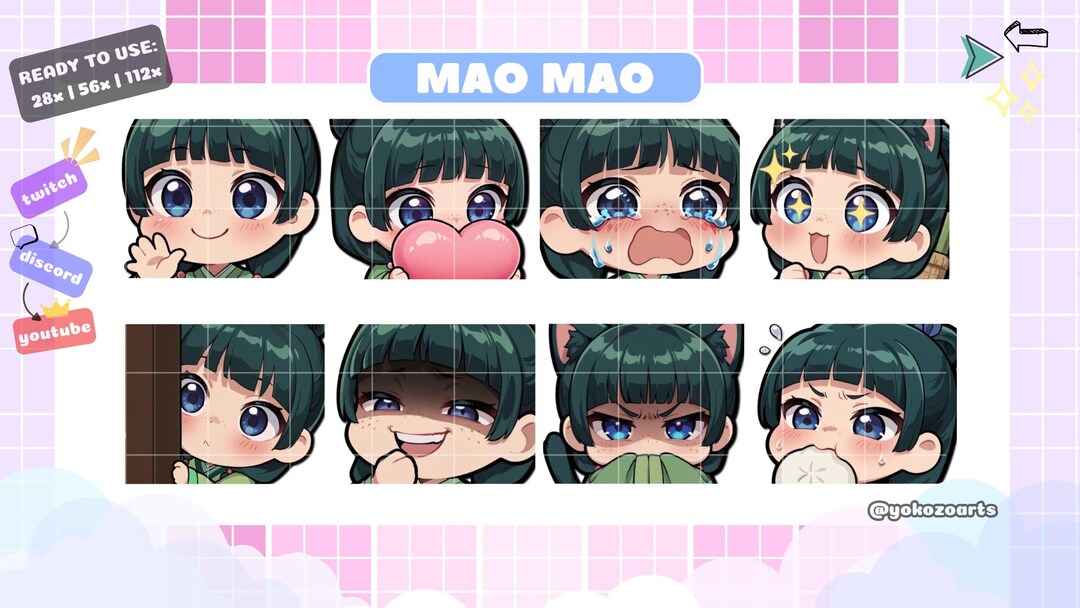 Emotes de Mao Mao, Emotes de Anime, Emotes Chibi para Twitch/Discord ...