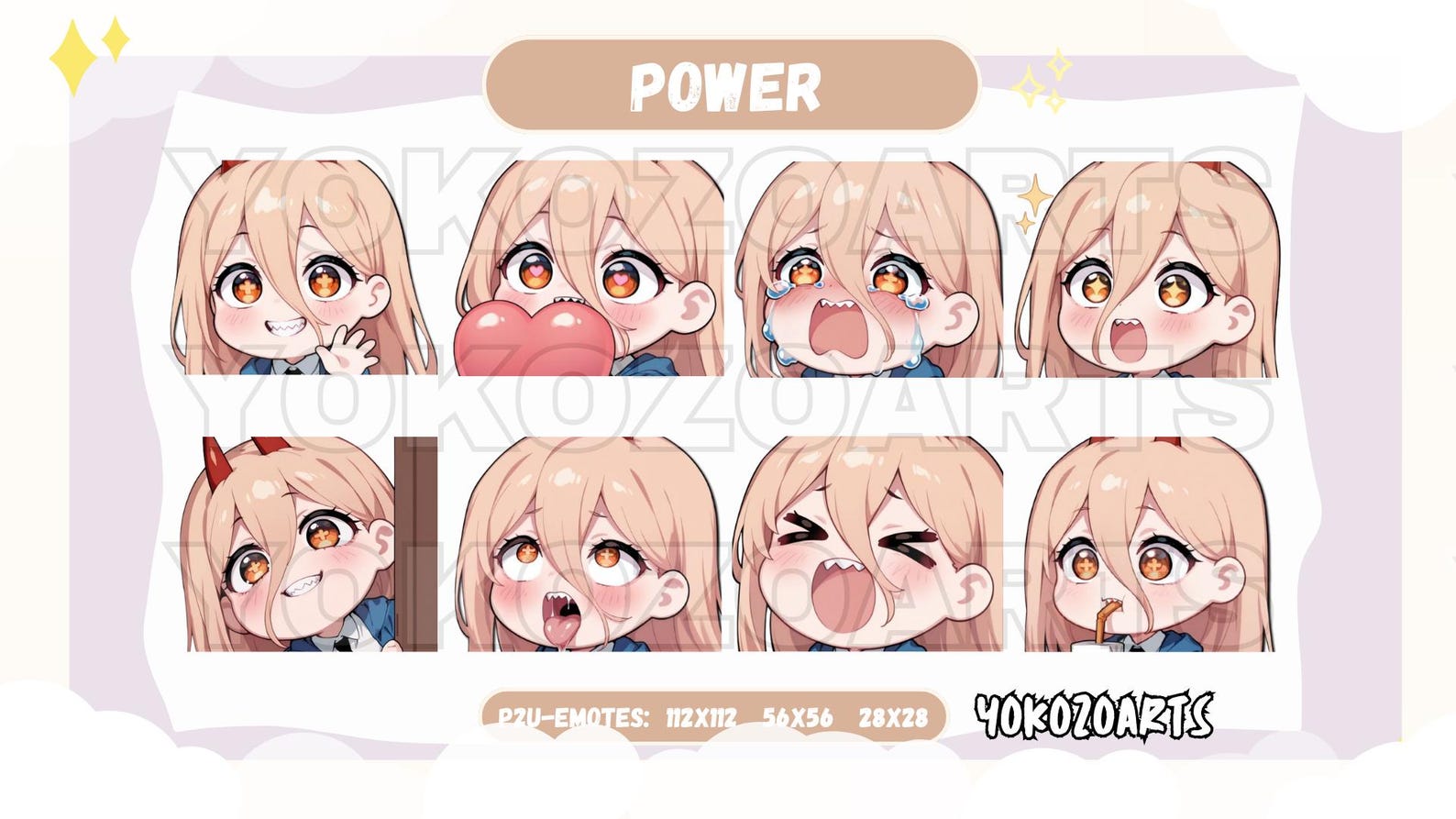 CSM - Power Emotes, Anime Chibi Emotes, Twitch/discord/youtube Emotes ...