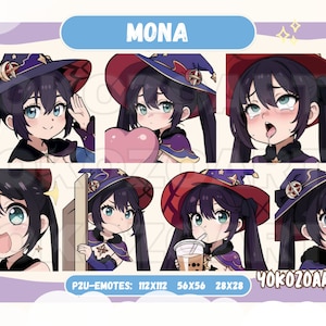 Genshin Impact - Mona Emotes, Ready to Use Cute Chibi Emotes for ...