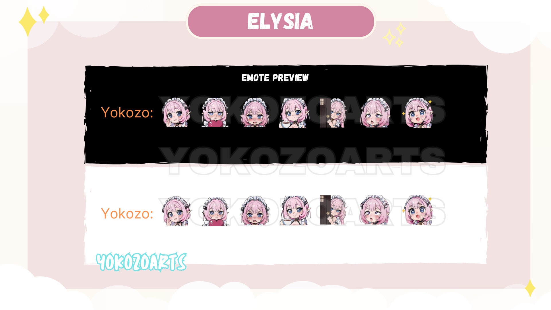 Honkai Impact 3rd - Elysia Maid Emotes, Ready to Use Cute Chibi Emotes ...