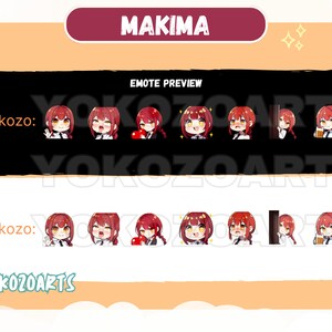 CSM - Makima Emotes, Anime Chibi Emotes, Twitch/discord/youtube Emotes ...
