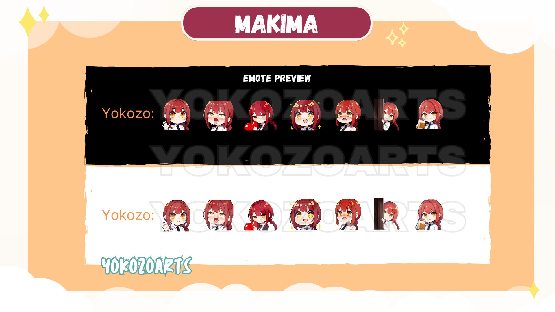 CSM - Makima Emotes, Anime Chibi Emotes, Twitch/discord/youtube Emotes ...