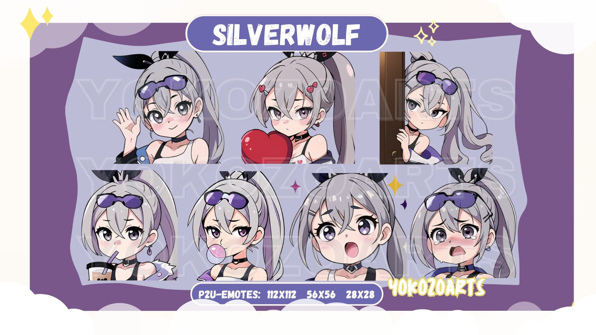 Honkai Star Rail Silverwolf Emotes, Ready to Use Cute Chibi Emotes for ...