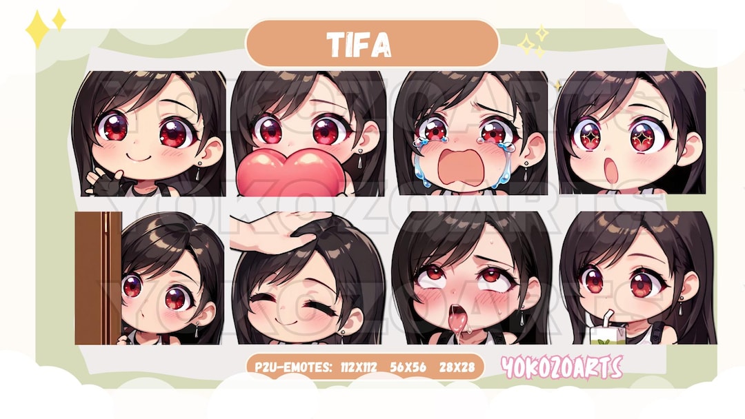 Final Fantasy VII - Tifa Lockhart Emotes, Anime Emotes, Discord/twitch ...