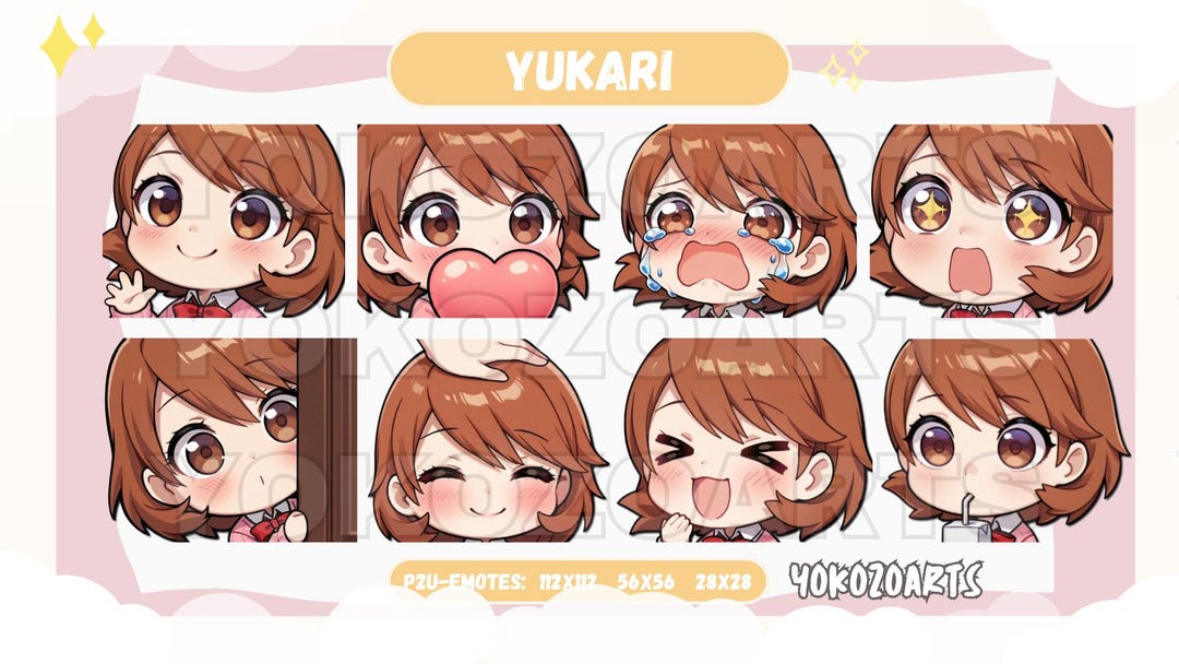 Persona/p3 Yukari, Anime Chibi Emotes for Twitch/discord/youtube - Etsy