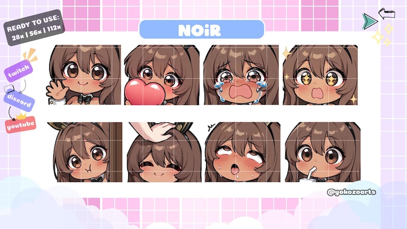 NIKKE: Goddess of Victory - Noir Emotes, P2U Chibi Emotes for Discord ...