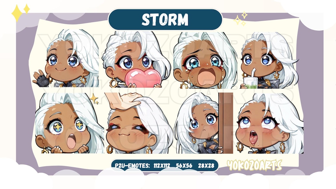 Marvel Rivals - Storm Emotes, Chibi Emotes for Youtube/twitch/discord ...