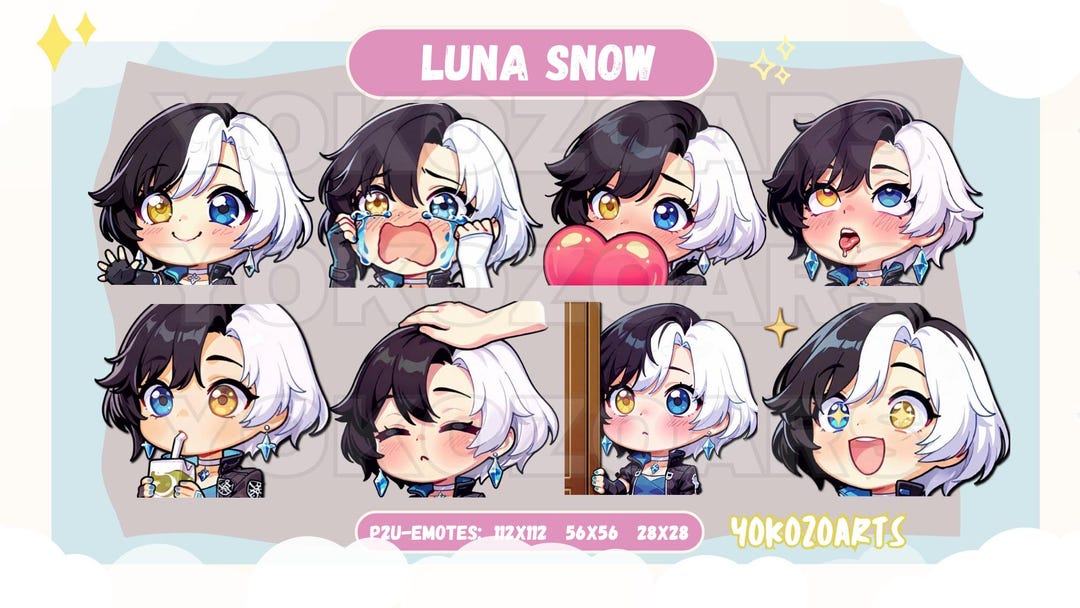 Marvel Rivals - Luna Snow Emotes, Chibi Emotes for Youtube/twitch ...