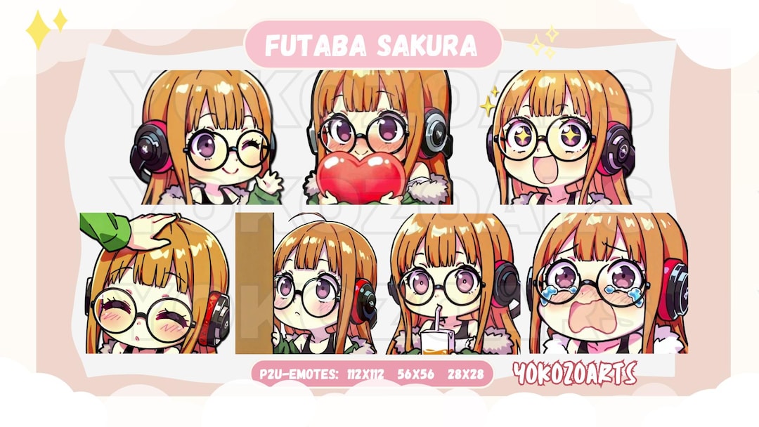 Persona/p5 - Futaba Sakura, Anime Chibi Emotes for Twitch/discord ...