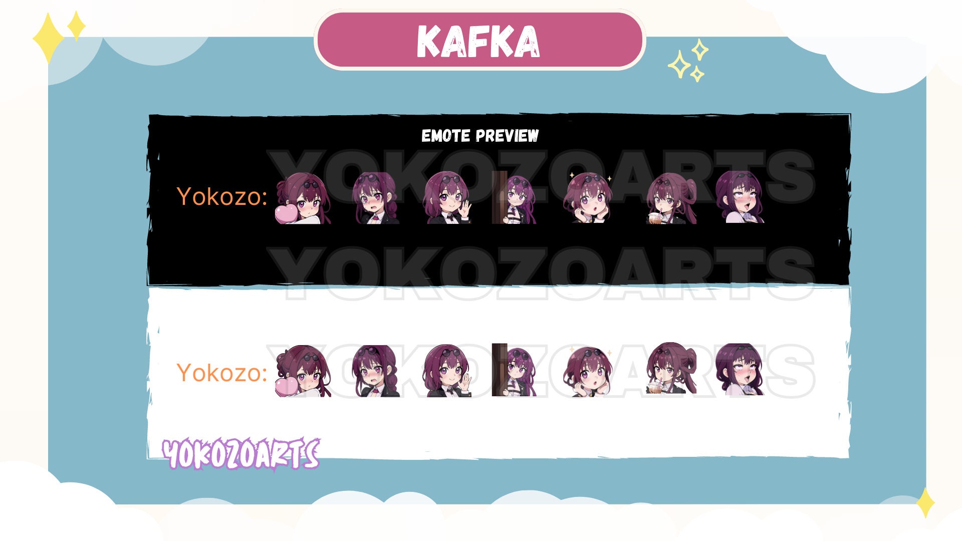 Honkai Star Rail Kafka Emotes Ready to Use Cute Chibi - Etsy UK