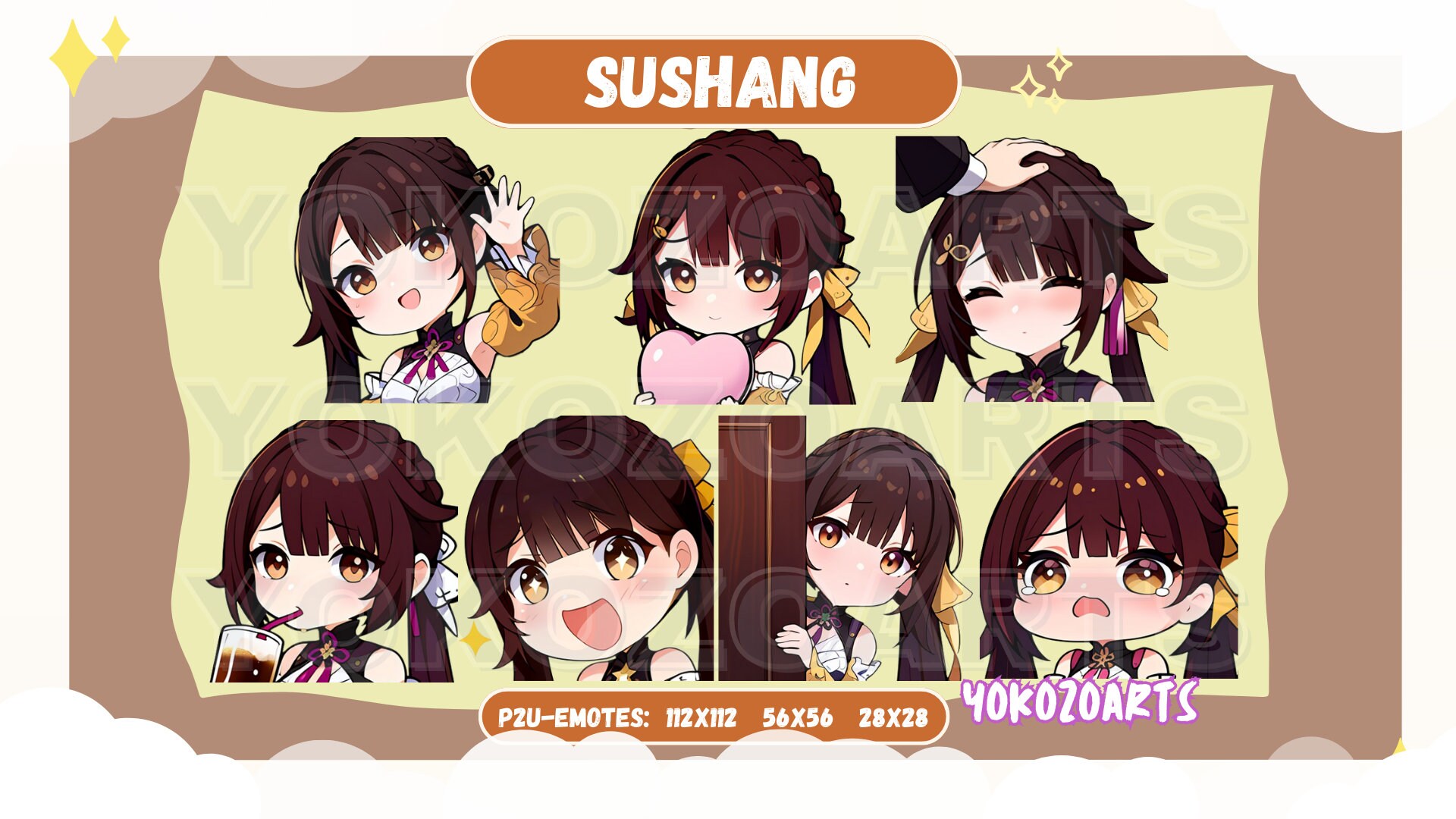 Honkai Star Rail Sushang Emotes, Ready to Use Cute Chibi Emotes for ...